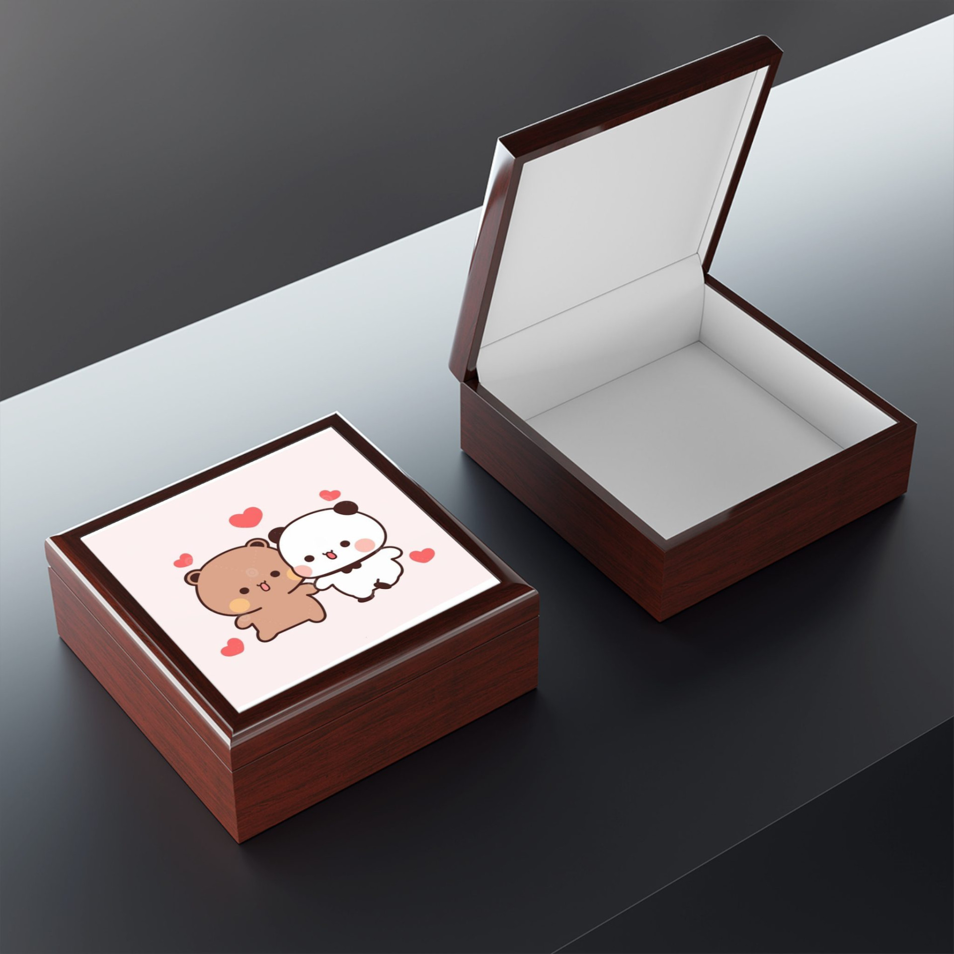 Bubu Dudu Wooden Jewelry Box – Elegant Storage with Adorable